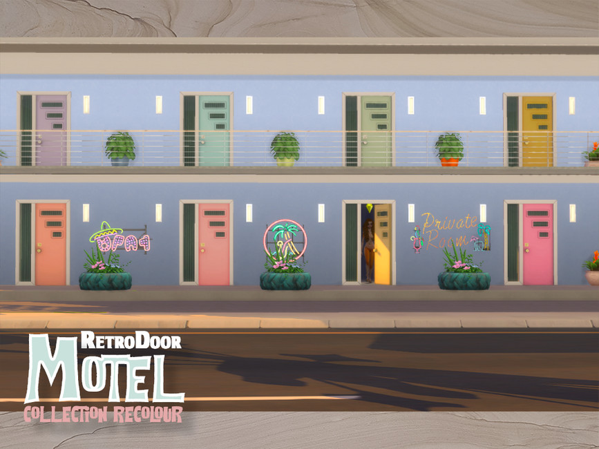 The Sims Resource - Retro Door Motel Collection Recolour 1