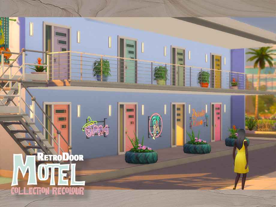The Sims Resource | Retro Door Motel Collection Recolour 1