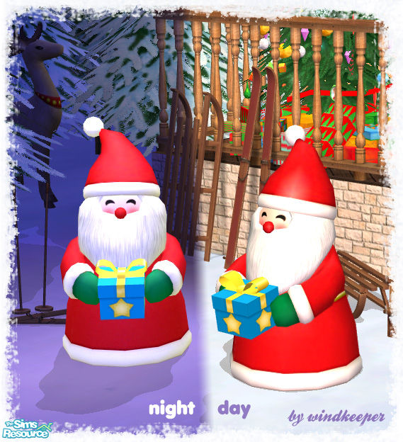 The Sims Resource - Santa Holding Gift Outdoor Light