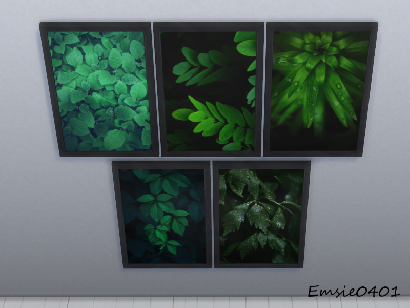 The Sims Resource | Dark leaf paintings