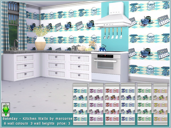 The Sims Resource | Bakeday - Kitchen Walls by marcorse