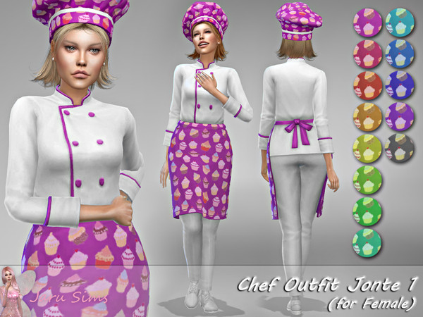 The Sims Resource | Chef Outfit Jonte 1 for Female - Dine Out needed!