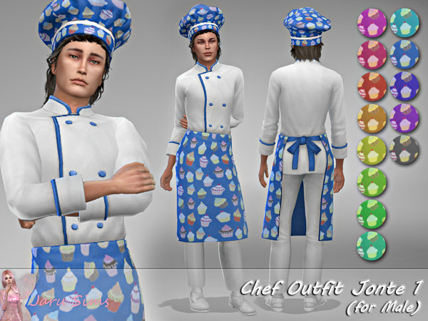 The Sims Resource | Chef Outfit Jonte 1 for Male - Dine Out needed!