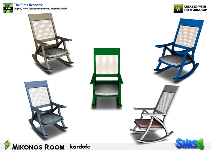 The Sims Resource - kardofe_Mikonos Room_Rocking chair