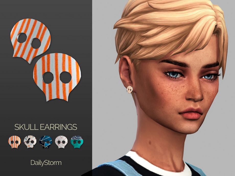 The Sims Resource | Skull Earrings