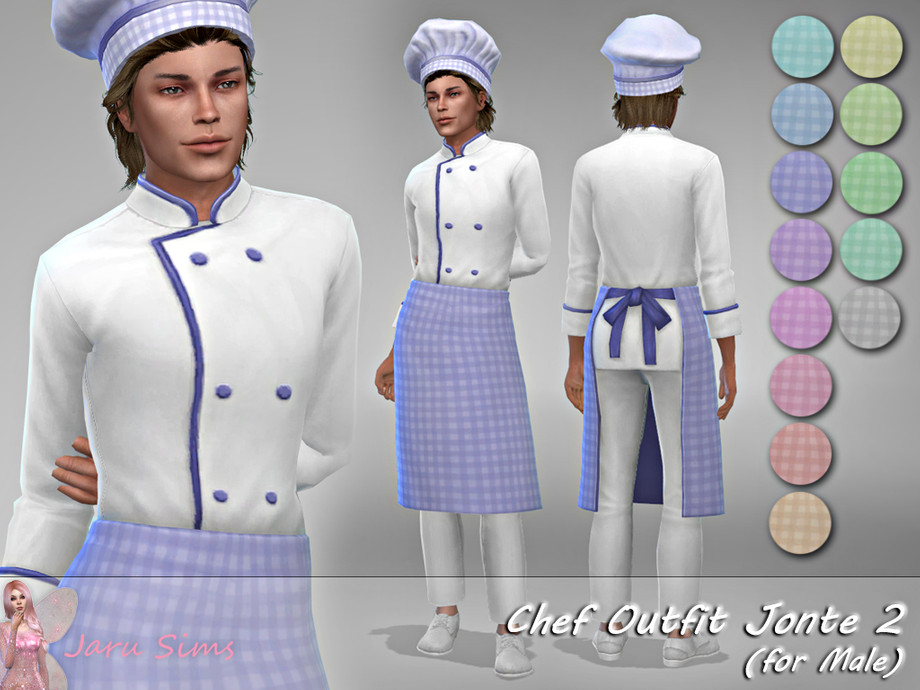 The Sims Resource - Chef Outfit Jonte 2 for Male - Dine Out needed!