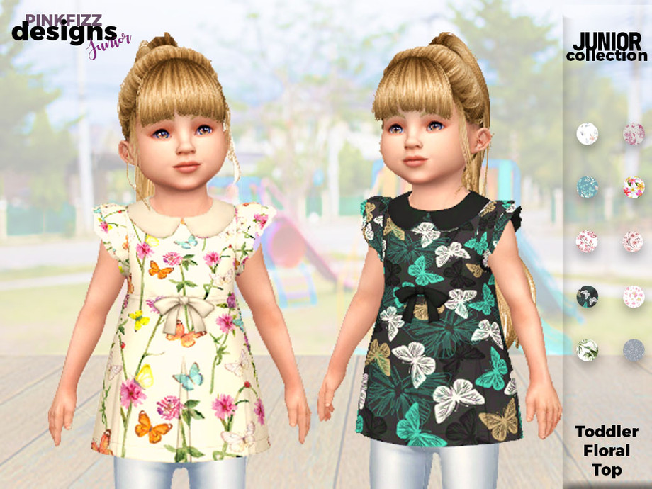 The Sims Resource | Junior Toddler Floral Top