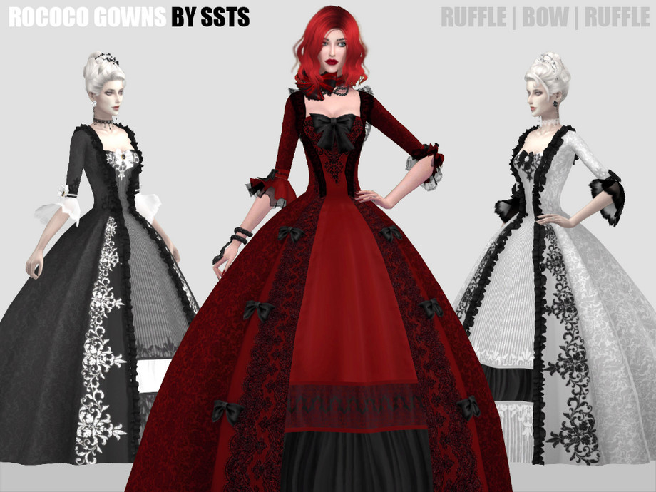The Sims Resource | ROCOCO BOW GOWN by SSTS