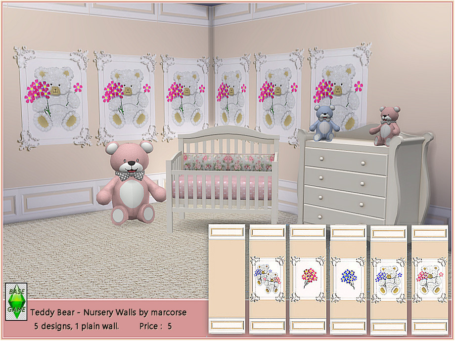 The Sims Resource | Teddy Bear - Nursery Walls by marcorse..