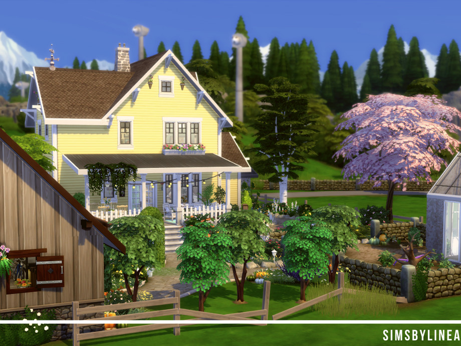 The Sims Resource | Yellow Flower Cottage
