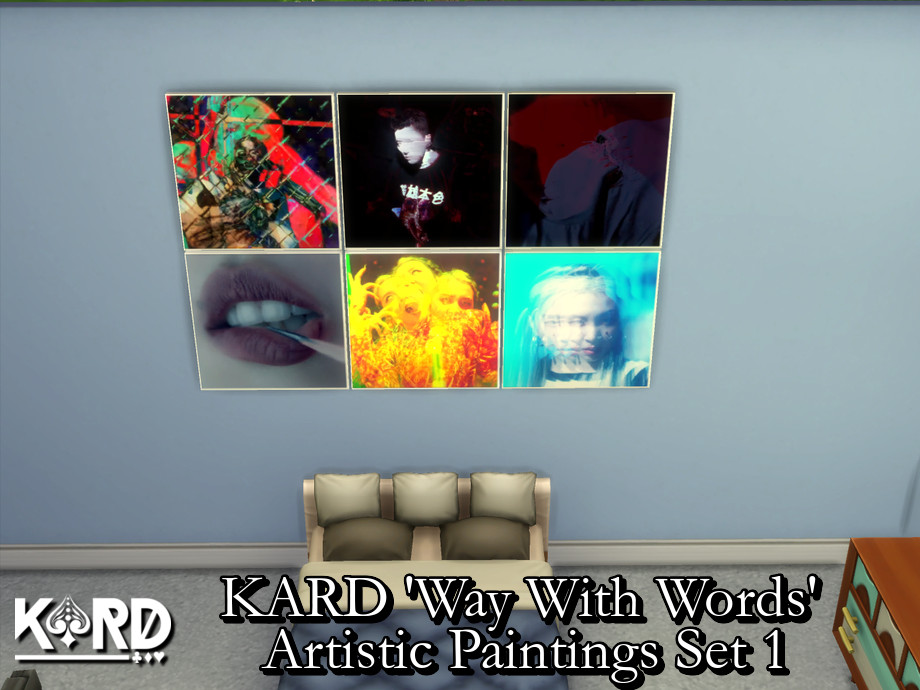 The Sims Resource | KARD 'Way With Words' Artistic Paintings Set 1