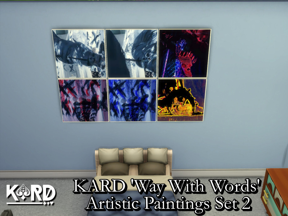 The Sims Resource | KARD 'Way With Words' Artistic Paintings Set 2