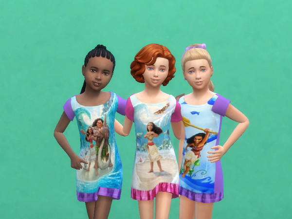 The Sims Resource | Moana dresses for kids - Get together needed