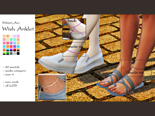 The Sims Resource | Yabppi_Acc_Wish Anklet F