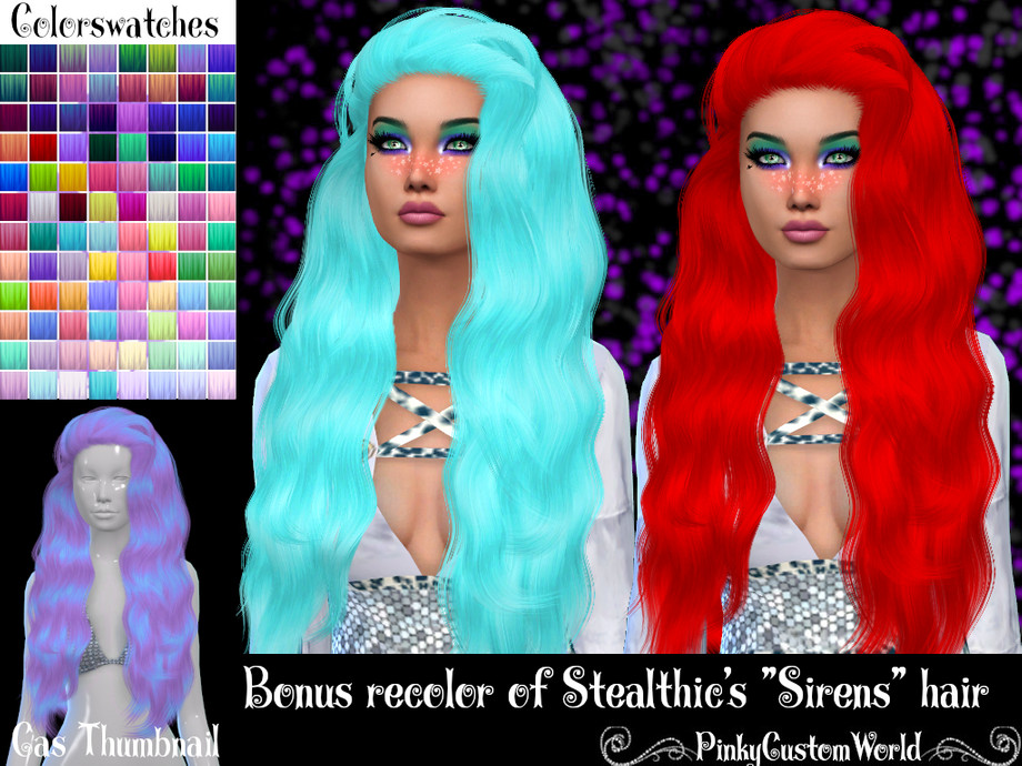 The Sims Resource | Bonus Retexture of Sirens hair by Stealthic