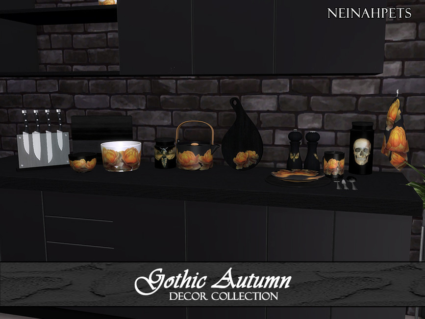 The Sims Resource - Gothic Autumn Decor {Mesh Required}
