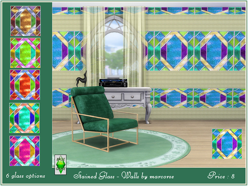 The Sims Resource - Stained Glass - Walls by marcorse