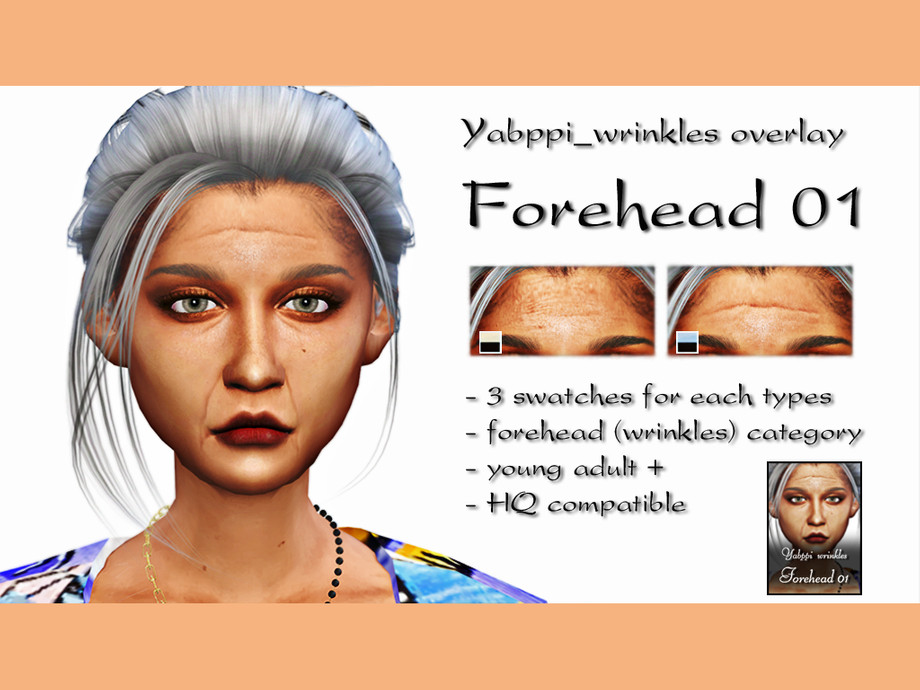 The Sims Resource | Yabppi_wrinkles overlay_forehead 01