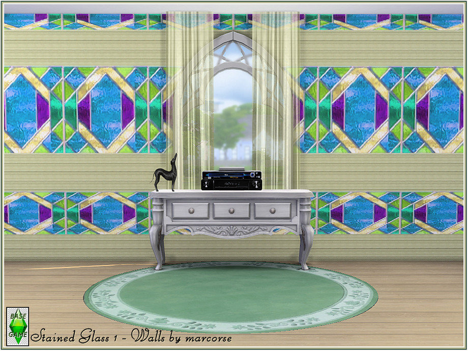 The Sims Resource | Stained Glass - Walls by marcorse