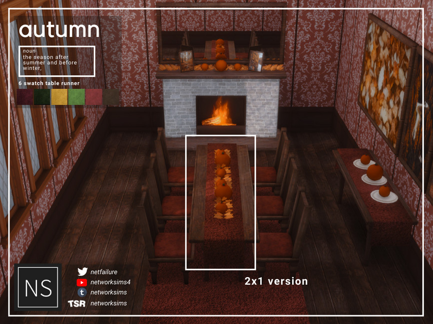 The Sims Resource - Autumn Dining - Table Runner (2x1) - Networksims