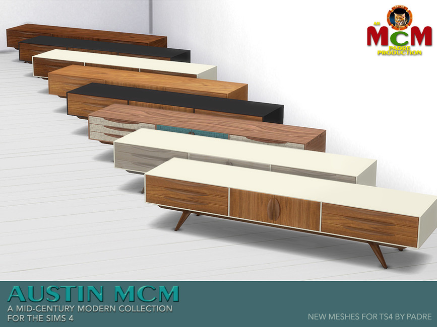 The Sims Resource - Austin MCM Television Console Cabinet