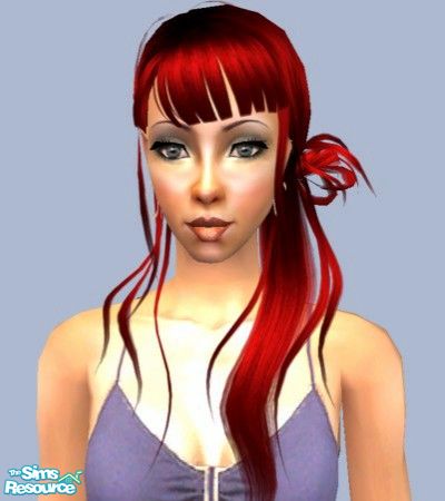 The Sims Resource - Recolors of Xmsims Hair #066 - Red 2