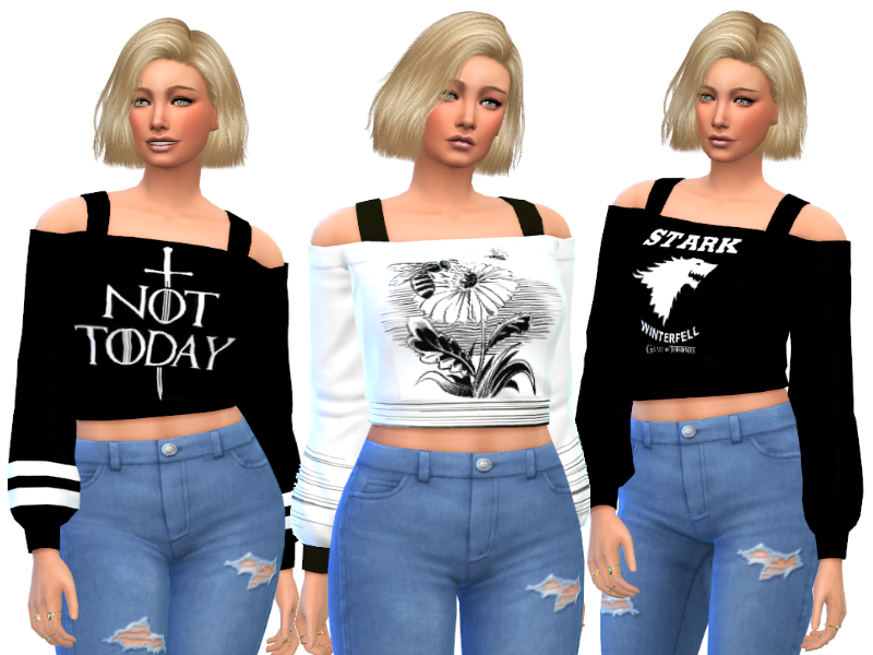 The Sims Resource | Printed top female
