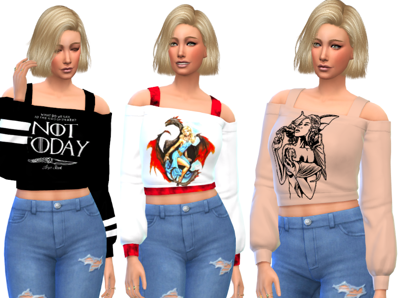 The Sims Resource | Printed top female