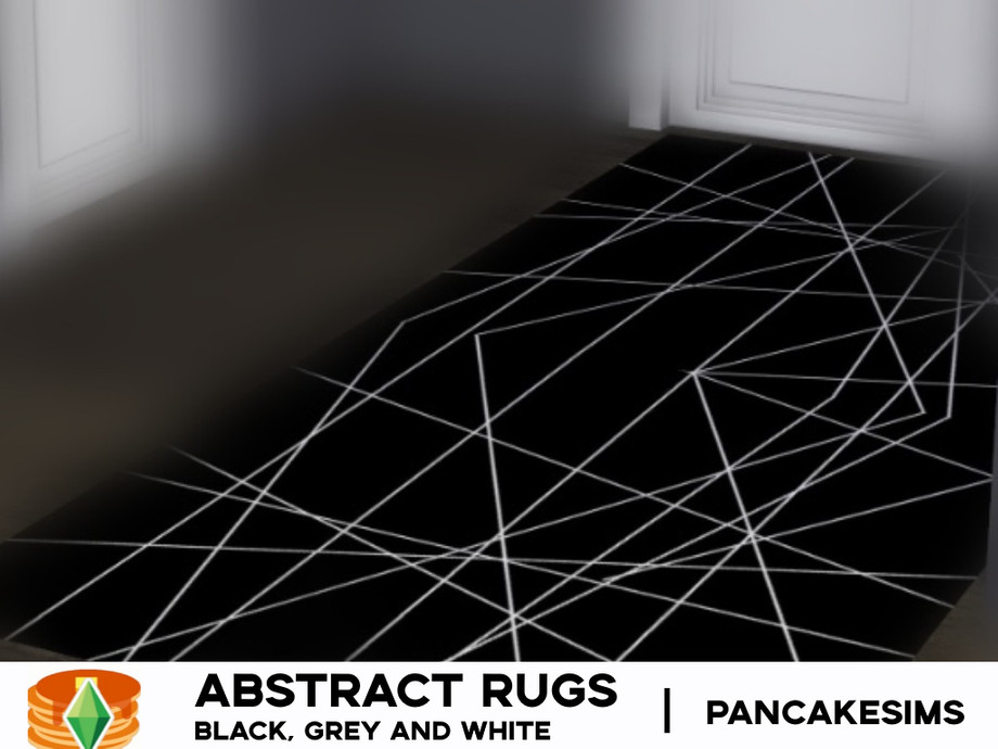 The Sims Resource | Abstract Rugs - Black, Grey and white- by PancakeSims