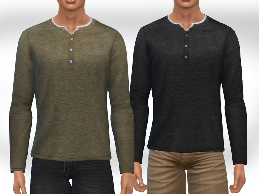 The Sims Resource - Male Sims Button Tops