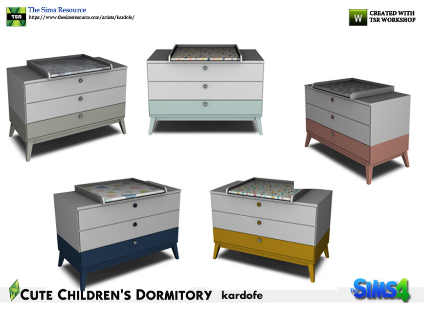 The Sims Resource - kardofe_Cute Children's Dormitory_Dresser
