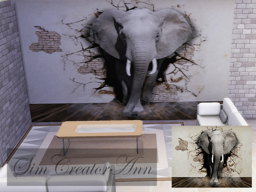 The Sims Resource - Elephant Mural