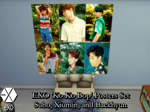 The Sims Resource | EXO 'Ko Ko Bop' Posters Set 1 - REQUIRES MESH