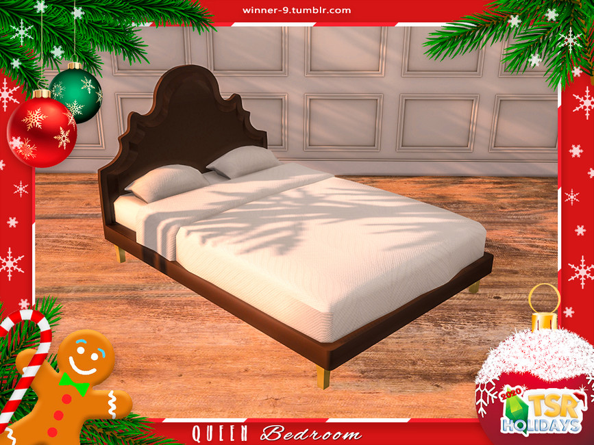The Sims Resource - Holiday Wonderland Queen Bed
