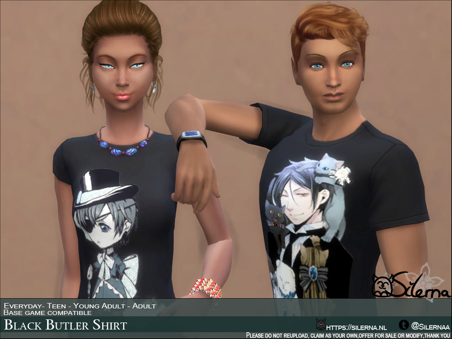 Black Butler Shirts - The Sims 4 Create a Sim - CurseForge