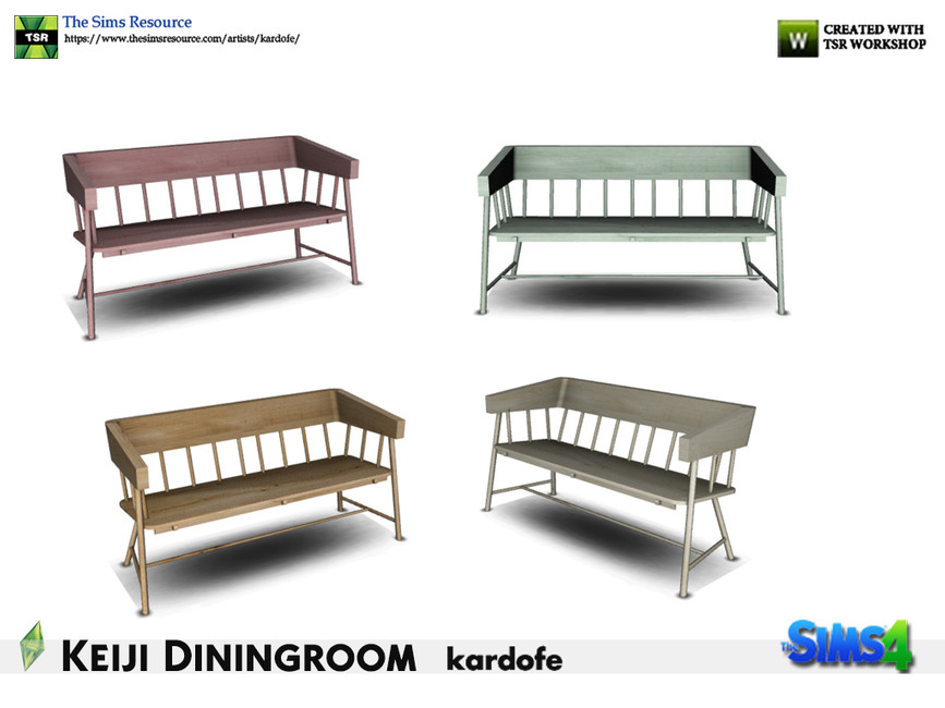 The Sims Resource - kardofe_Keiji Diningroom_Bench