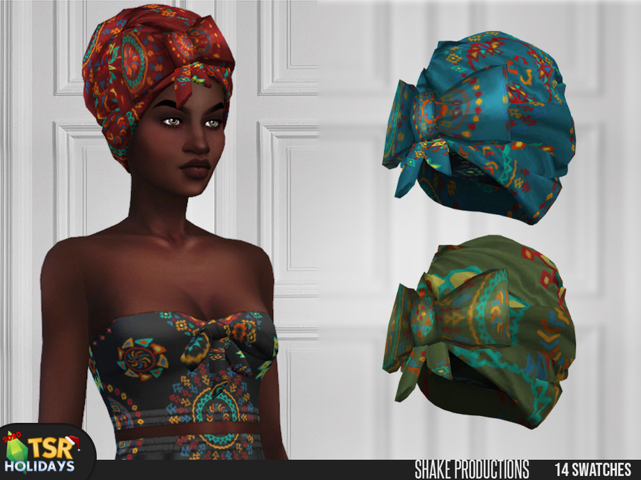 The Sims Resource | Holiday Wonderland - ShakeProductions Kwanzaa Headscarf