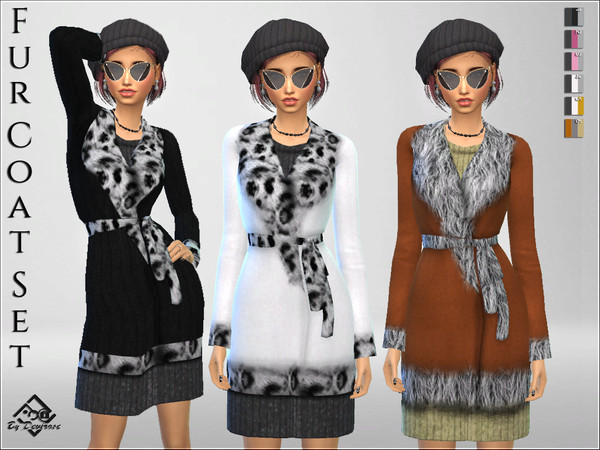 The Sims Resource | Fur Coat Set