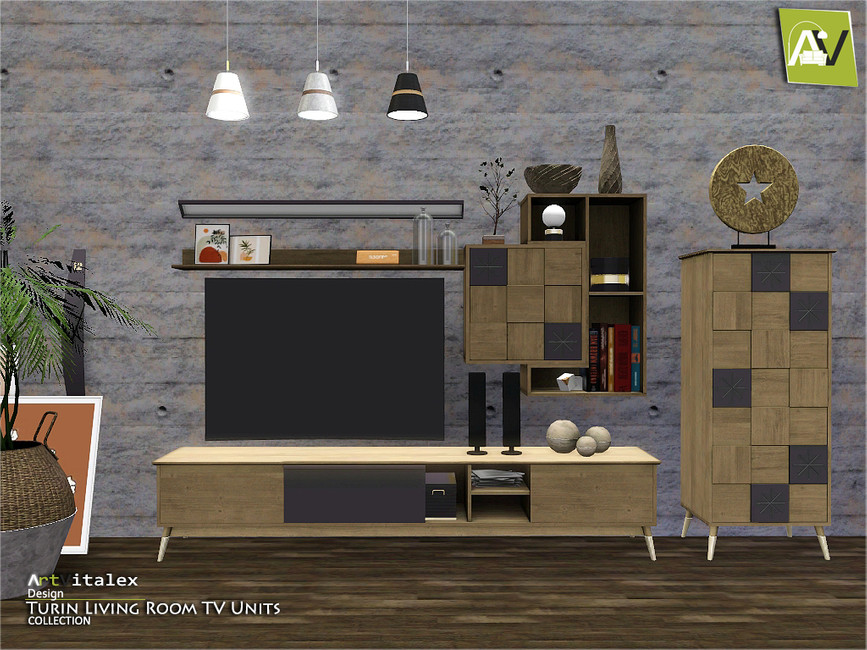 The Sims Resource - Turin Living Room TV Units