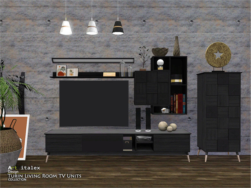 The Sims Resource - Turin Living Room TV Units
