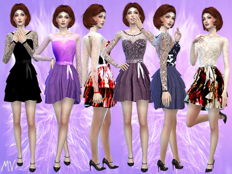The Sims Resource | Transparent sleeve dress
