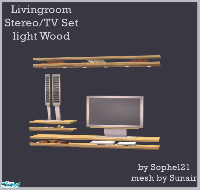 The Sims Resource - Modern Living Room TV set 2