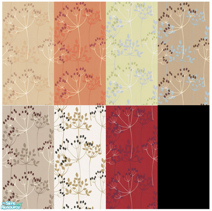 The Sims Resource - Seeds Vintage Wallpaper Set