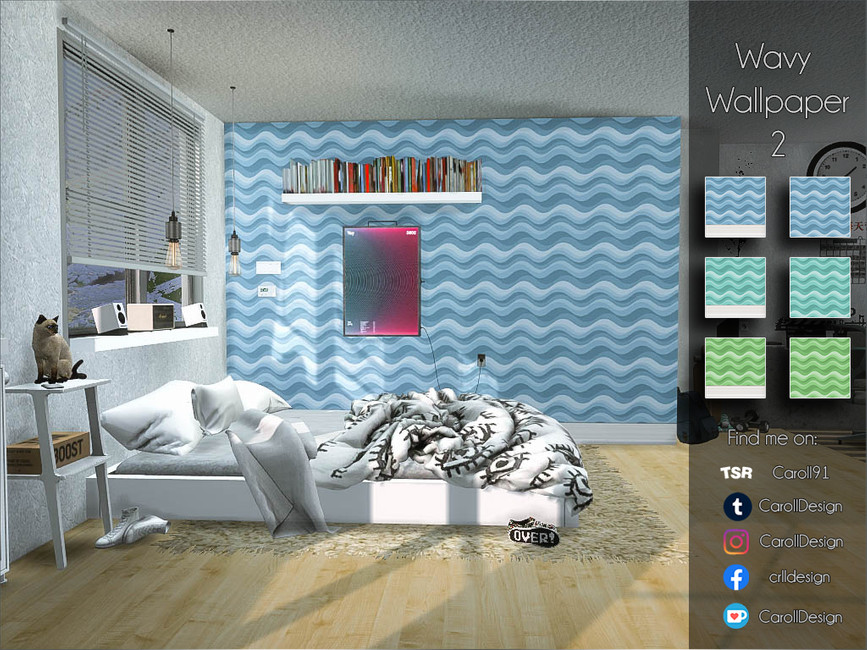 The Sims Resource - Wavy Wallpaper 2