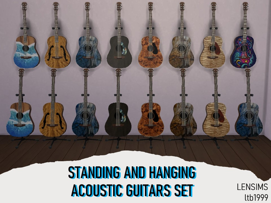 The Sims Resource - Acoustic Guitars Set