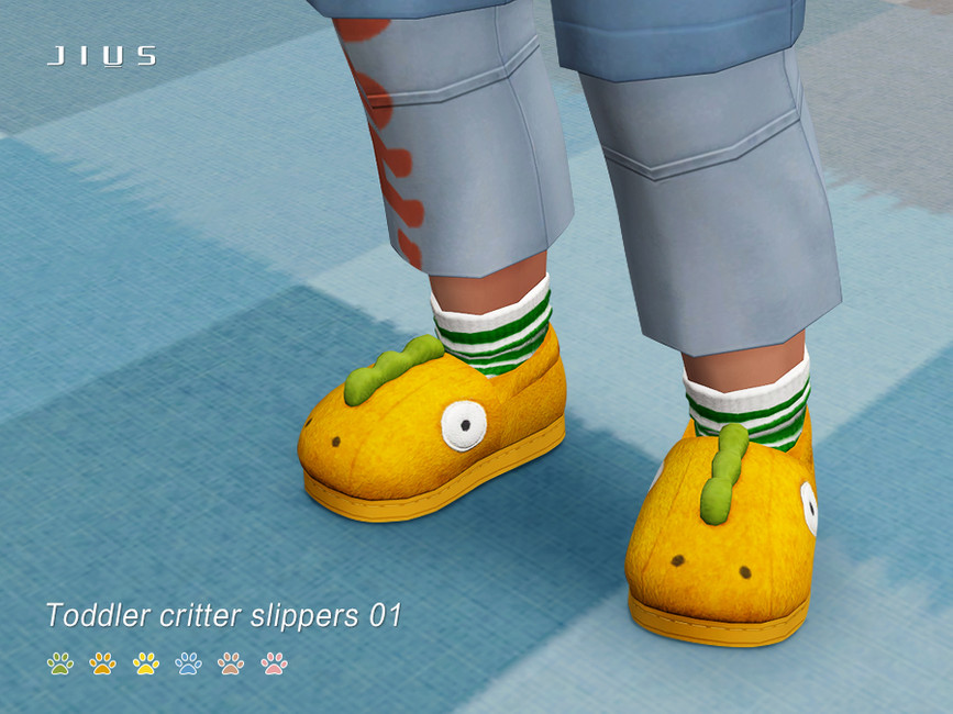 The Sims Resource - Jius-Toddler critter slippers 01