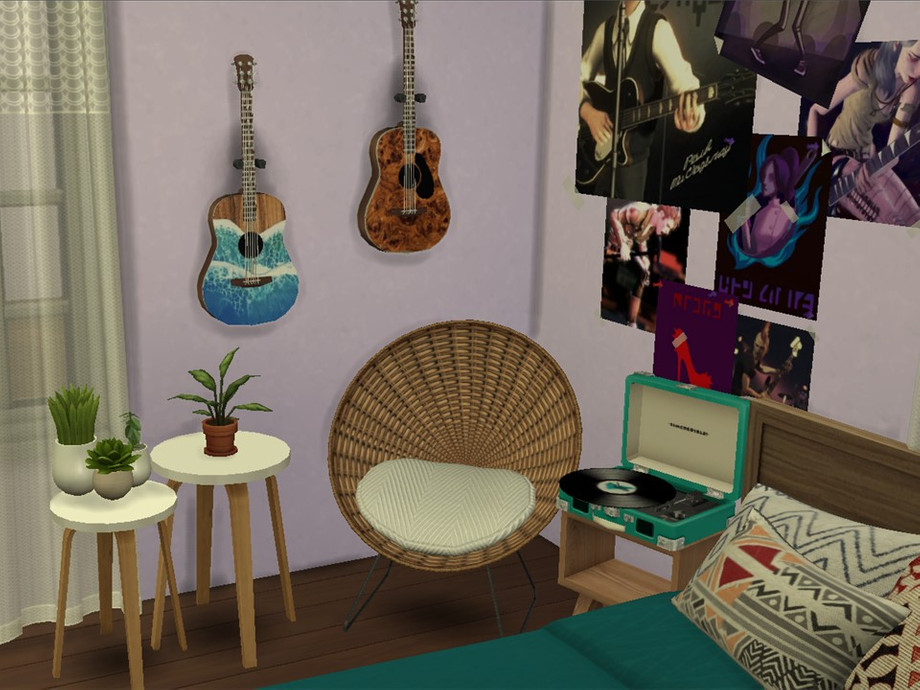 The Sims Resource | Unique Hanging Acoustic Guitar V2