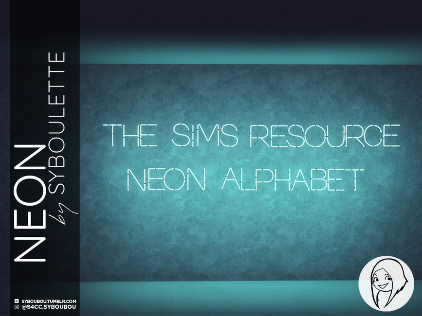 The Sims Resource - Patreon Early Release - Neon Alphabet set