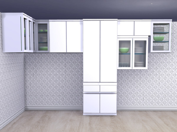The Sims Resource | Apple White Kitchen Cabinet