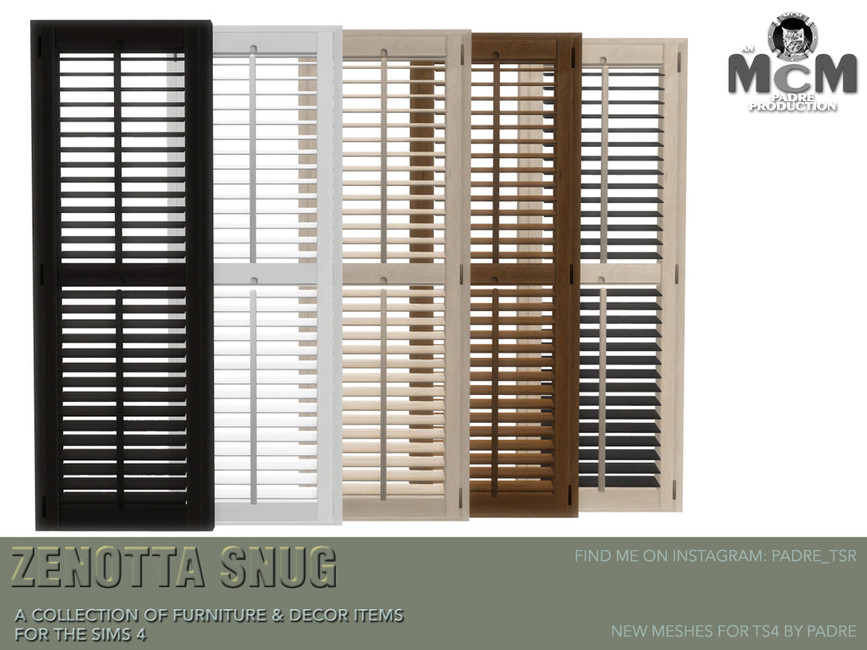 The Sims Resource - Zenotta Snug Single Pane Plantation Shutters sml B